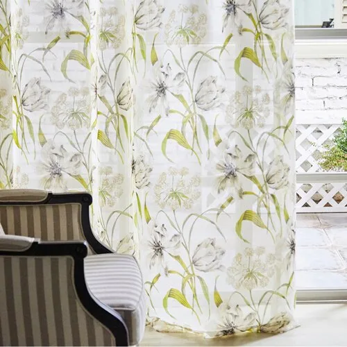 Voilage Imprimé Fleurs - Shop Rideaux